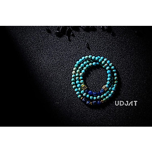 [Udjat]Turquoise Emperor Stone Wrap Bracelets,Healing Crystal Bracelet, Chakra Bracelet,Mala beads Crystal Bracelet for Woman, Turquoise Wrap Bracelets, turquoise emperor stone,blue sodalite