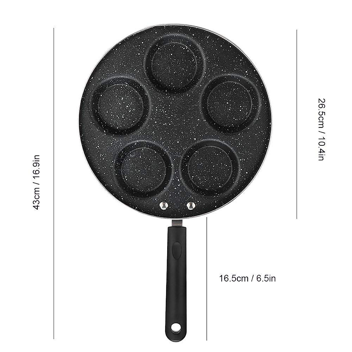 Fdit Nonstick Frying Pan, Aluminum Material, 5 Round-Hole Design, Suitable for Breakfast and Omelette Cooking