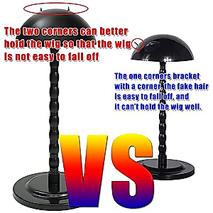 FDBJulyy 4 PCS Wig Stand Wig head Stand Wig head,4 PCS Wig Stand for 14.2 Inch wigs Portable Wig Holder Hat Display Portable Travel Wig Holder Stands for Multiple Wig Head Stand Stable (4 Pack Black)