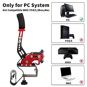 Htostar Racing PC Racing Game USB Handbrake,64 Bit USB Handbrake Compatible with G25 G27 G29 G920 T500 T300(With Clamp)