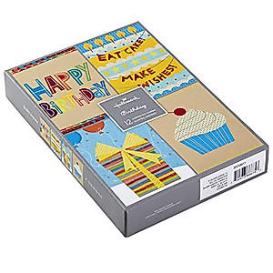 Hallmark Assorted Birthday Cards (Birthday Icons, 12 Cards and Envelopes)