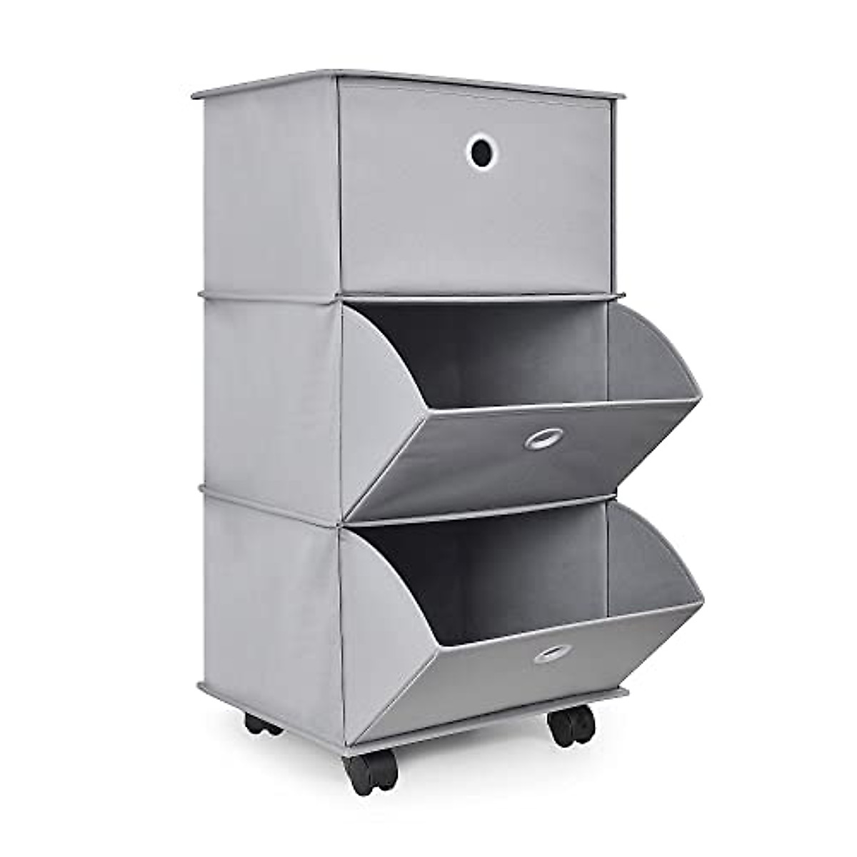 YOHOM Rolling Drawer Organizer Portable Closets Stackable Wardrobe Storage Folding Clothes Drawer Organizers for Living Room, Office, Bedroom, Bathrooms & College Dorms (Thick + Solid + Small, Gray)