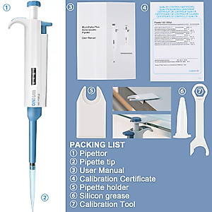 ONiLAB Lab Micropipette, Adjustable Volume Single Channel Pipettors,0.1-2.5ul