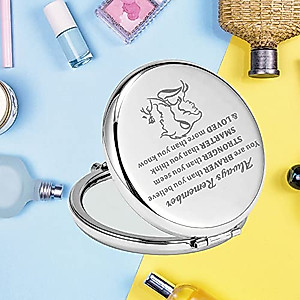 KEYCHIN Beauty Beast Movie Pocket Mirror Princess Belle Fans Gifts Always Remember You are Braver Stronger Smarter Than You Think Compact Makeup Mirror for Women Girls Teenagers (Beauty Beast Mirror)