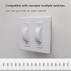 Wall Switch Guard, ILIVABLE Childproof Light Switch Plate Covers Protects Your Lights or Circuits from being Accidentally Turned On or Off by Children and Adults (White, 2 Pack)