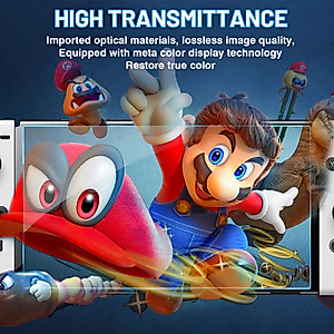 DLseego Tempered Glass Screen Protector 2 Pack for Switch OLED Model 2021 New with Transparent HD Clear Screen Protector for Switch OLED 7'' Anti Scratch Bubble Free Design - 2 Pack