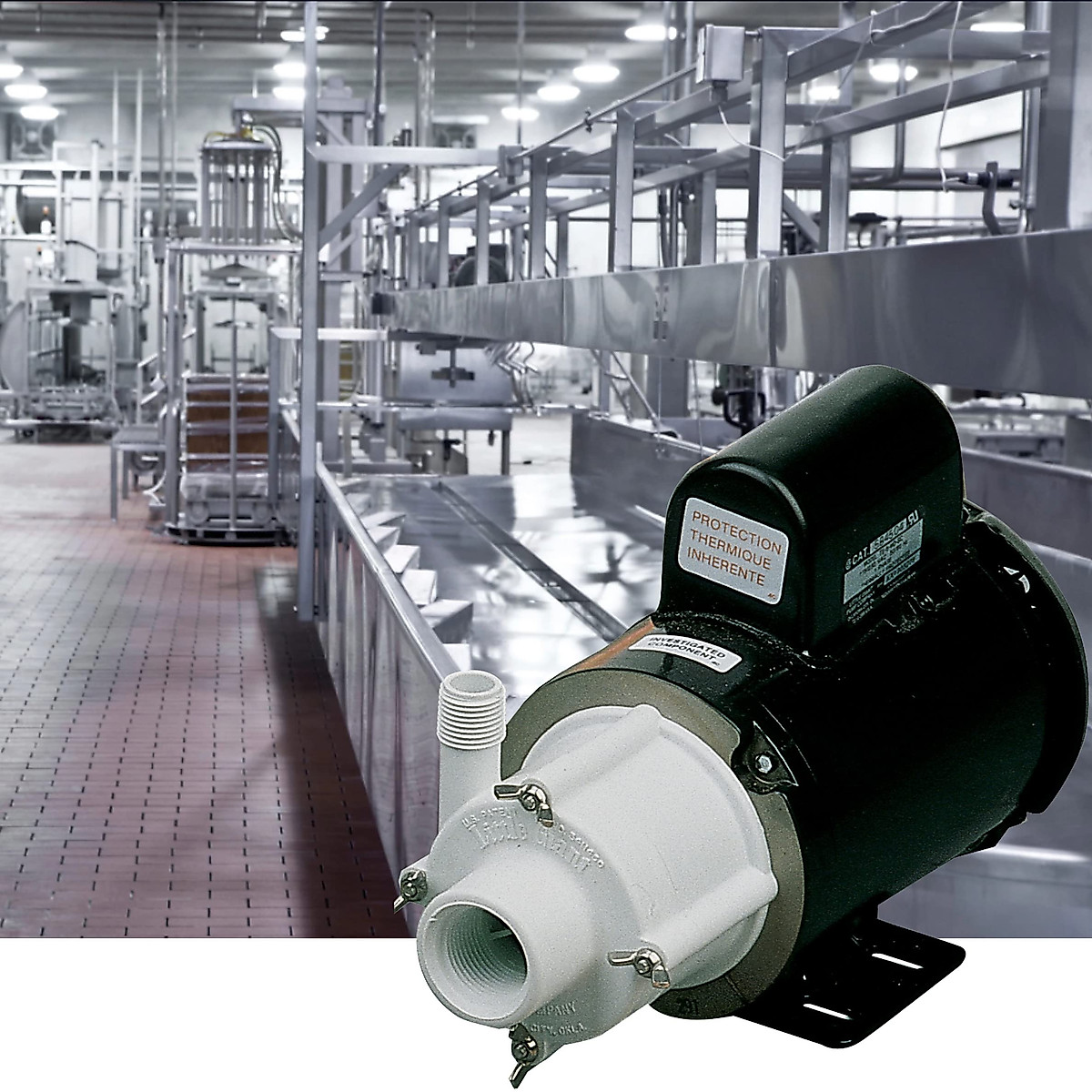 Little Giant TE-5-MD-SC 115/230-Volt, 50/60 Hz, 1/10 HP, 1200 GPH Magnetic Drive Non- Submersible Mildly Corrosive Chemical Transfer Pump, 6-Foot Power Cord with Separate Plug, Black/White, 584504