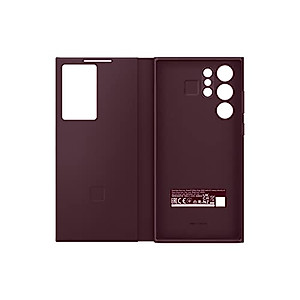 Samsung Galaxy S22 Ultra S-View Flip Cover, Protective Phone Case, Tap Control, Cutting Edge Design, US Version, Burgundy, (EF-ZS908CEEGUS)