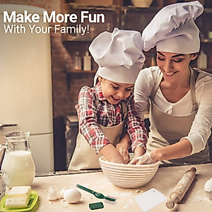 Bread Proofing Banneton Basket Set - 9 Inch Round Natural Rattan Bread Basket, with Linen Liner Cloth and Sourdough Bread Scraper Tool, Ideal Basket Gift For Professional Or Home Bakers