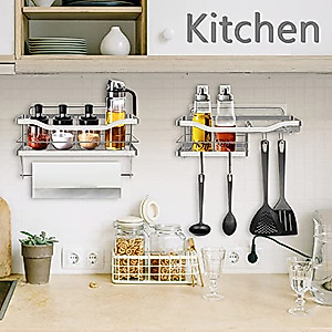 centsrii 2Pk Shower Shelf, Shower Organizer, with Soap Dish and Hooks, Adhesive Shelf, Washroom Organizer, Shower Shelves, Rust Proof, No Drill (304 Stainless Steel)