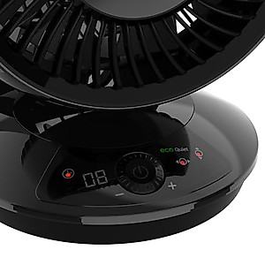 Lasko Whirlwind EcoQuiet Orbital Motion Air Circulator with DC Motor, 12 Speeds, Timer, Dark Mode, Remote Control for Small and Medium Sized Rooms, Black, A12668