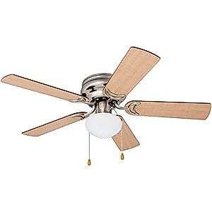 Prominence Home 80029-01 Alvina Led Globe Light Hugger/Low Profile Ceiling Fan, 42 inches, Satin Nickel
