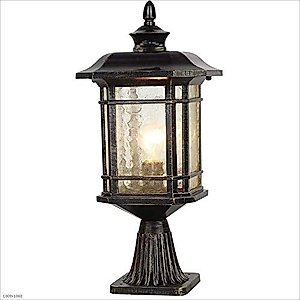 Lights Outdoor Courtyards Park Pathway Pillar Lighting Fitting Lawn Glass Lantern Waterproof IP65 Outdoor Aluminum Post Lamp High Brightness Outside Street Light Outdoor Post Lights Stadium