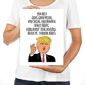 Andaz Press Funny Jumbo Thank You Card With Envelope 8.5 x 11 inch, Funny Greeting Card, Trump Great Person, 1-Pack, Huge Large Group Greeting Card, Includes Envelope