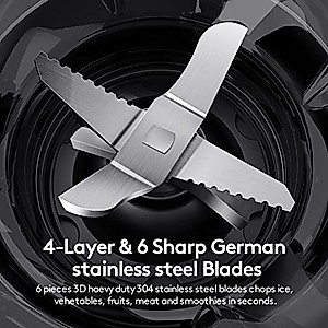 Anthter Professional Plus Blenders For Kitchen, 950W Motor Smoothie Blender with Stainless Countertop for Shakes and Smoothies, 50 Oz Glass Jar, Ideal for Puree, Ice Crush, Shakes and Smoothies