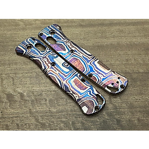 Mokume pattern heat ano engraved Titanium Scales for Benchmade Bugout 535