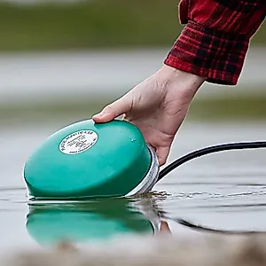 Farm Innovators 1250 Watts 7.5 Inch Cast Aluminum Floating Outdoor Pond De Icer Heater with Built In Thermostat Control and 10 Foot Cord, Green