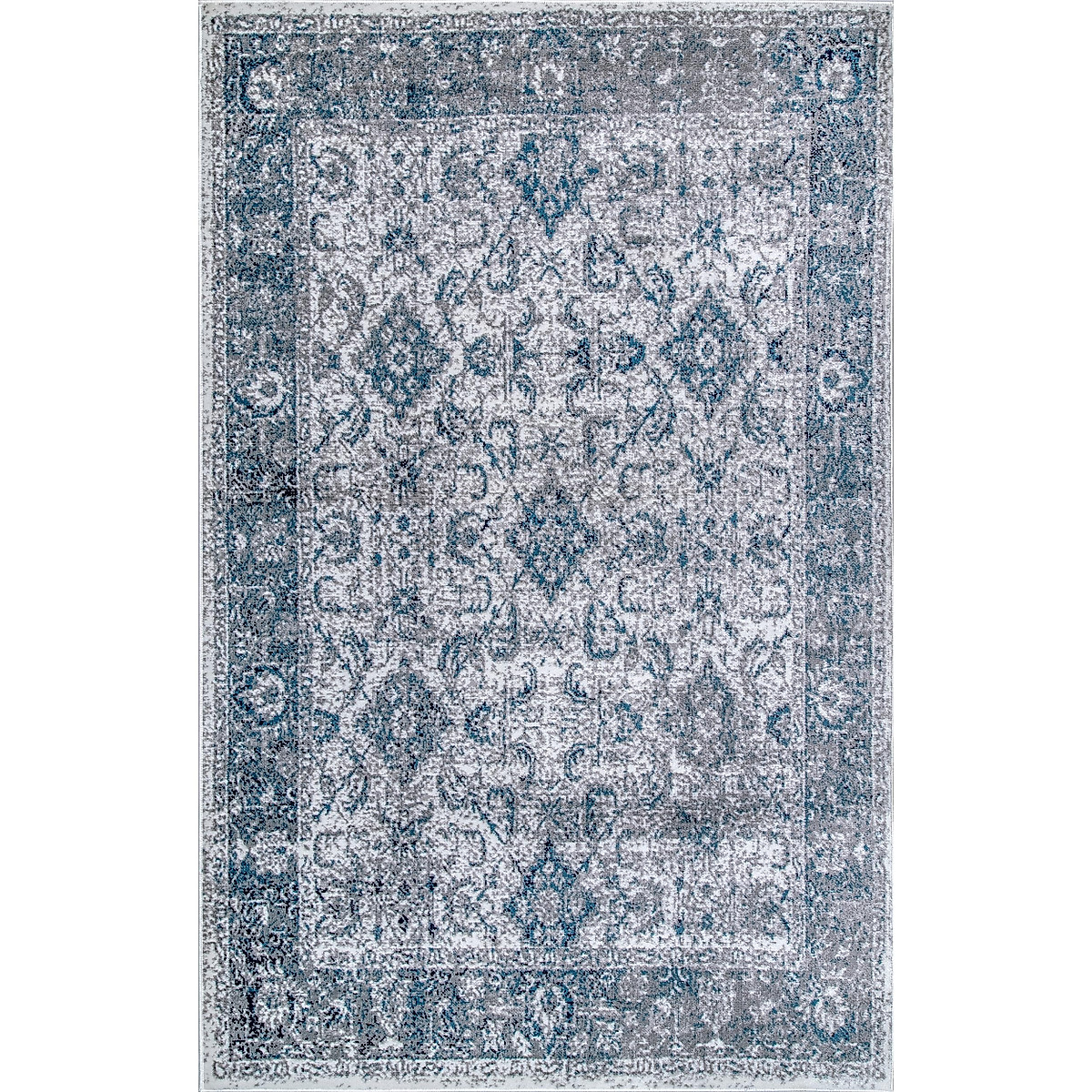 nuLOOM Vintage Anaelle Area Rug, 5' x 8', Blue, Rectangular, 0.3" Thick