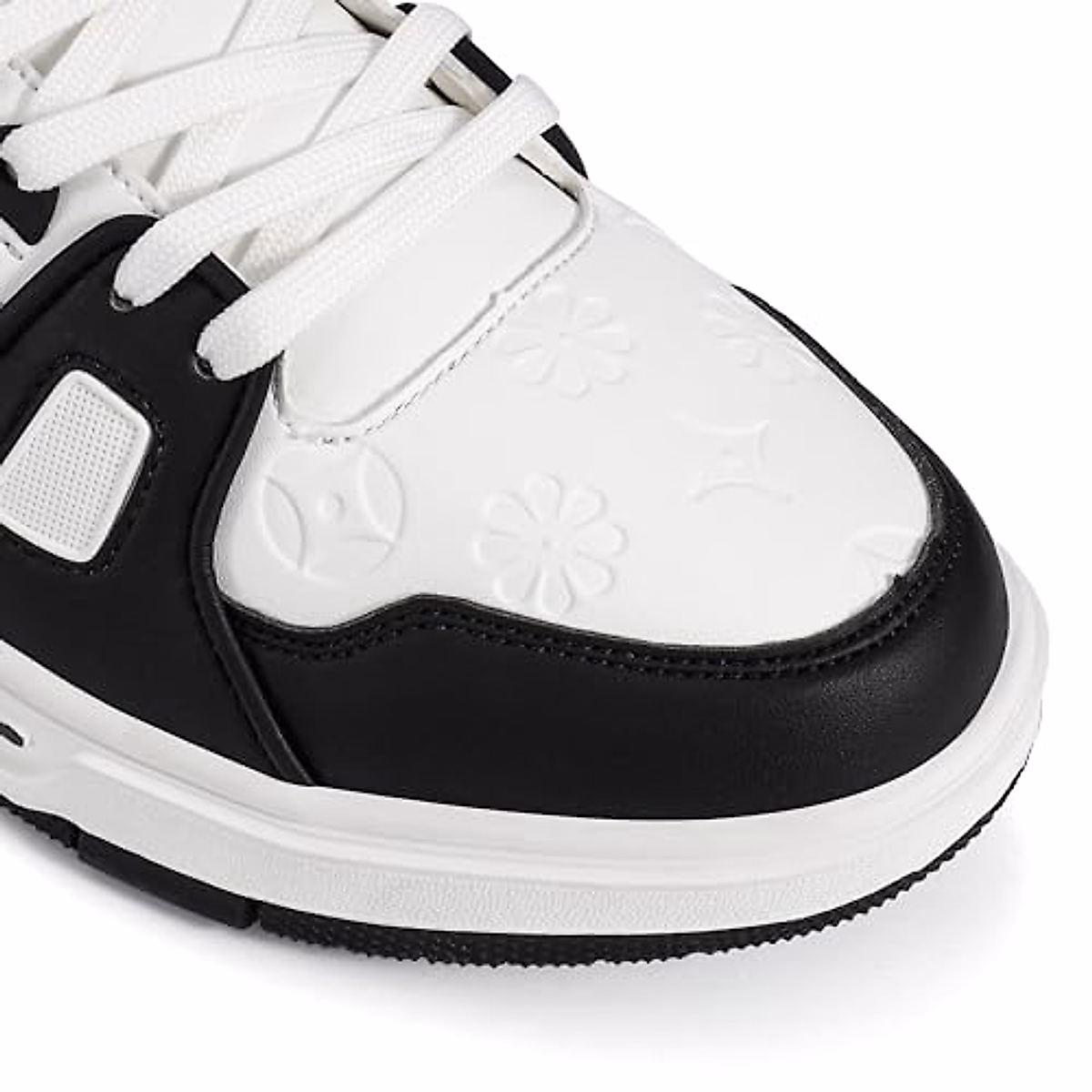 Mens Fashion Sneakers Casual Shoes Low Top Comfort Walking Shoes for Male Black/White Size 7