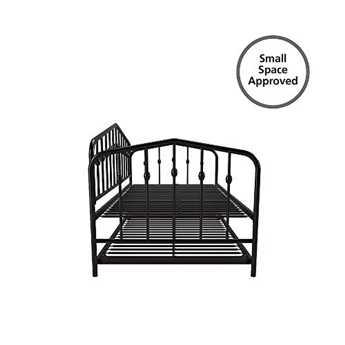 Novogratz Bushwick Metal Daybed & Trundle, Twin Size Frame, Black