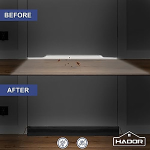 HADOR Door Draft Stopper 36 Inch, Weighted PU Leather Under Door Snake Cold Air Noise Blocker, Heavy Duty Door Seal Cover Gaps up to 4'', Black