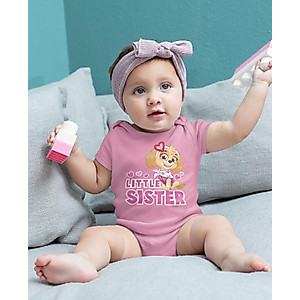 Paw Patrol Skye Little Sister Newborn Outfit Baby Girl Sibling Infant Bodysuit 12M (6-12M) Pink