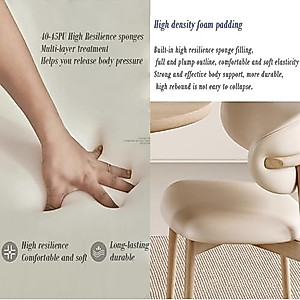 Mid Century Modern Side Dining Chair with Solid ash Wood Faux Leather Seat and Curved Backrest Low-Back Dining Chairs, Cafe Casual Home Dining Room Backrest Chairs (Color : White)