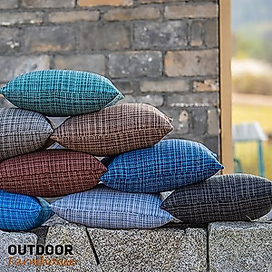 HPUK Farmhouse Outdoor Waterproof Throw Pillow Covers Pack of 2, 12x20 Inch Decorative Garden Cushion Covers for Patio Tent Balcony Bench Tent Couch Sofa, Solid Accent Pillow Covers, Black