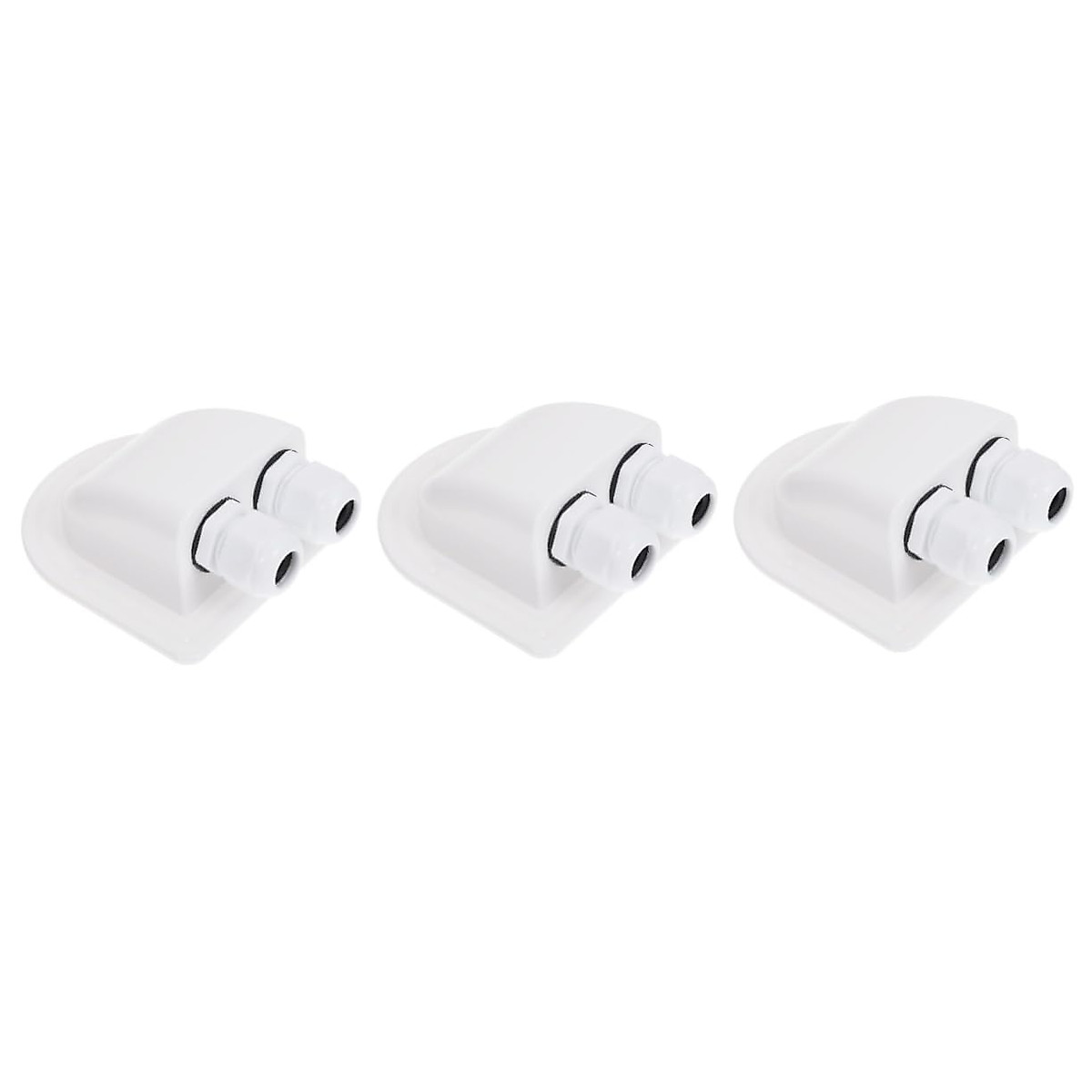 Yardwe 3pcs Dual Cable Entry Box Cable Gland Cable Entry Gland Holder Roof Wire Auto Wire Entry Gland Dual Holes Cable Entry Dual Hole Cable Entry Wire Cable Rv White Wiring Abs