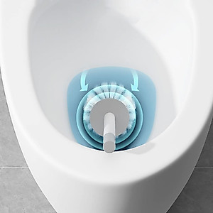 Creative Toilet Bowl Brush Floor Wall Mounted Toilet Brush Plastic Long Handle Domed Toilet Cleaner Brush with Holder Set