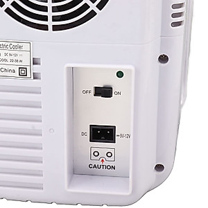 Syrisora Mini Skincare Fridge Organizer 4L with Mirror LED Light Removable Partition Board for Cosmetics Beverage Car 100‑240V (EU Plug)