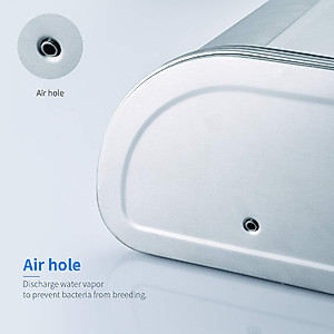 Stainless Steel Bread Box with Roll Up Lid, For Easy Kitchen Counter Storage, Bread Bin Holder,17.5X11.5X7.5 inch, Matte Black