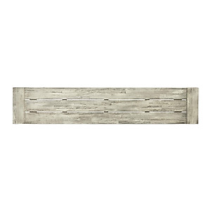 GDFStudio Outdoor Acacia Wood Bench, Sandblast Light Gray Wash and Black Metal
