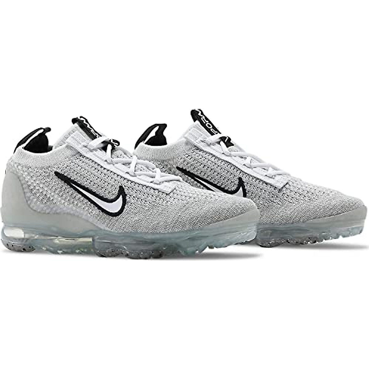 Nike Boy's Air Vapormax 2021 FK (Big Kid) White/White/Black/Metallic Silver 6.5 Big Kid M