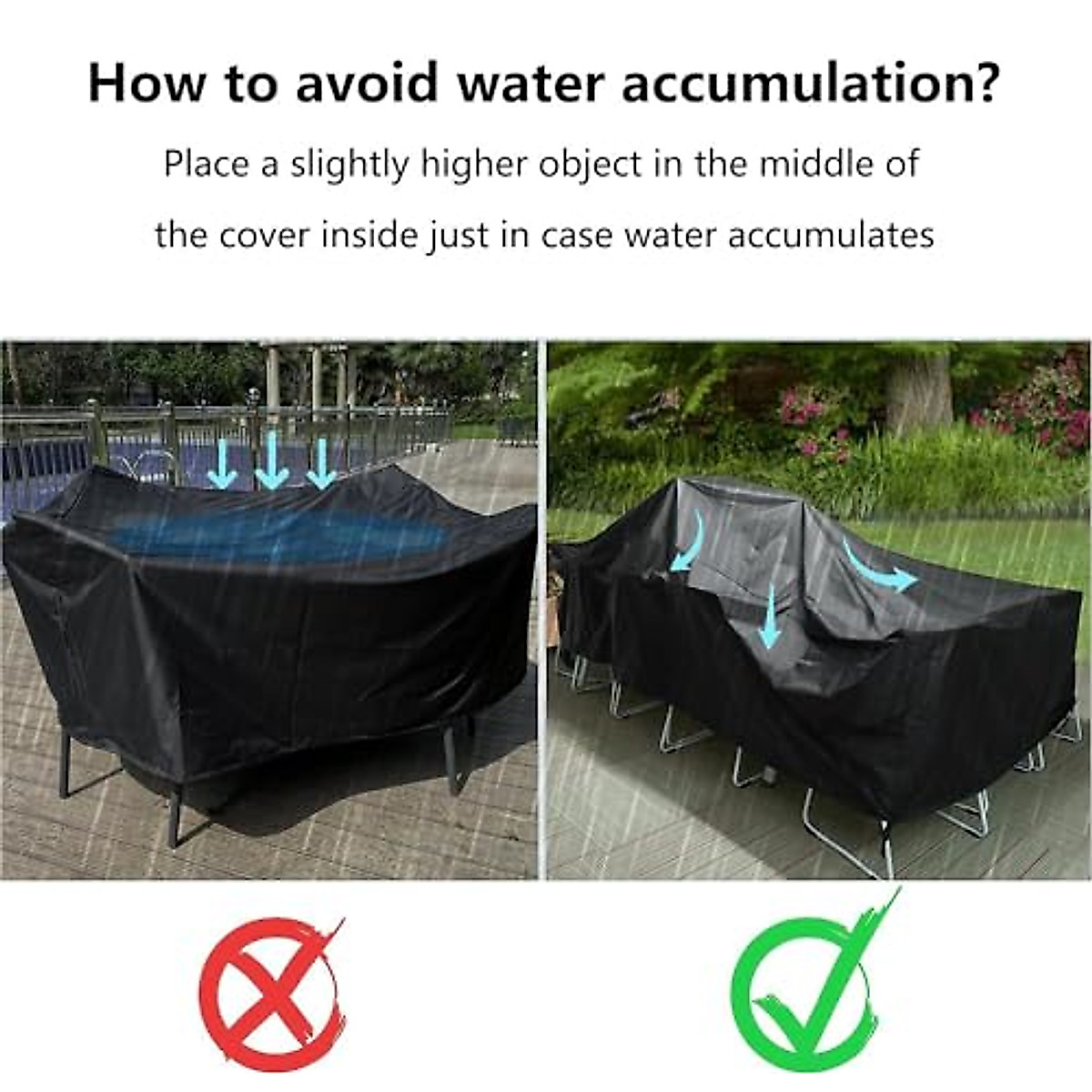 Outdoor Patio Furniture Set Covers Waterproof, 600D Garden Dining Table Cover, Rectangular Weatherproof Furniture Covers, Table and Chair Set Covers for Rainy, Snowy and Sunny 120"L x 60"W x 38"H