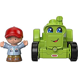 Fisher-Price Little People Toddler Farm Toy Helpful Harvester Tractor & Farmer Figure For Pretend Play Ages 1+ Years