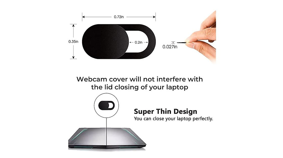 Ultra-Thin Webcam Cover Slide 12 Pack for Privacy