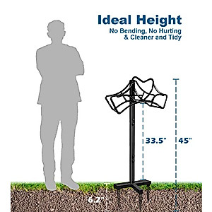 Artigarden Outdoor Garden Freestanding Hose Holder Stand, Heavy Duty Metal Water Pipe Storage Rack Stake for Backyard, Black