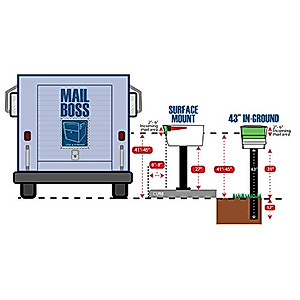 Mail Boss 7123, Bronze In-Ground Mounting Post, 44 x 4 x 4 inches, for Use with Mailbox,Medium