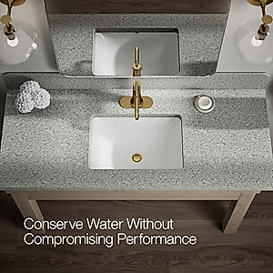 Kohler 27415-4-2MB Tone Bathroom Sink Faucet, 1 Hole, Single-Handle Bathroom Faucets with Clicker Drain, 1.2 GPM, Vibrant Brushed Moderne Brass