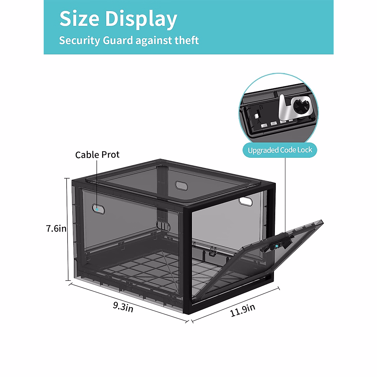 biliitim Large Medicine Lock Box for Safe Medication, Lockable Storage Cabinet for Fridge Food/Electronics Safe, Phone Jail Lock Box with Combination Code for Home/Dorms/Office Storage Lockers