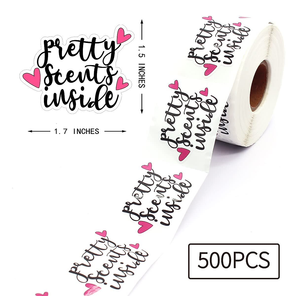 Littlefa 1.5” Pretty Scents Inside Stickers,Thank You Stickers,Bakeries Stickers,Handmade Stickers,Small Business Stickers, Envelopes Stickers, Gift Bags Packaging 500 PCS