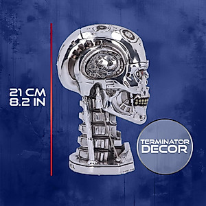 Nemesis Now Terminator 2 Head Statue with Hidden Storage Compartment, Metal Skeleton Statue Box, Hand-Painted Resin, Official Movie Merchandise, 21cm