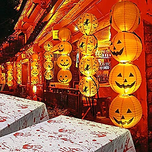 Halloween Bloody Tableware Set Party Decoration Supplies - Zombie Bloody Decorations Handprints Paper Cake Plates Napkins Plastic Tablecovers