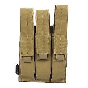 LytHarvest Tactical Molle Magazine Pouch, Kriss Tactical Pistol Triple Mag Pouch, Multi-use (TAN)