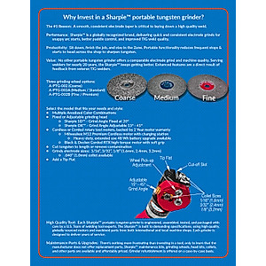 Sharpie DXCL Hand-Held Cordless Tungsten Sharpener Grinder, Adjustable 15°- 45°, Diamond Ground Tapers (Black Ops/Auburn Red)