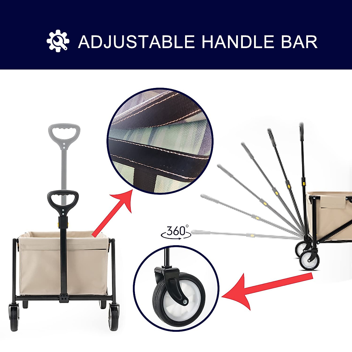 Collapsible Wagon Cart Coffee Cup of a Delicious Cappucino Latte Flat White with Latte Art Foldable Utility Wagon Large Capacity Garden Cart with Push Bar for Beach Camp Outdoor Shopping