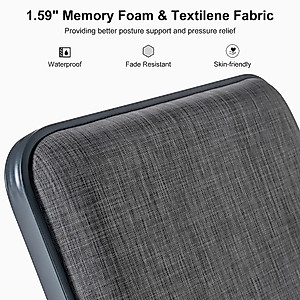 PURPLE LEAF Chaise Lounge Chair Recliner Outdoor for Patio Poolside w/Slide-Out Side Table with Cushion Adjustable Backrest 2 Pieces Dark Grey