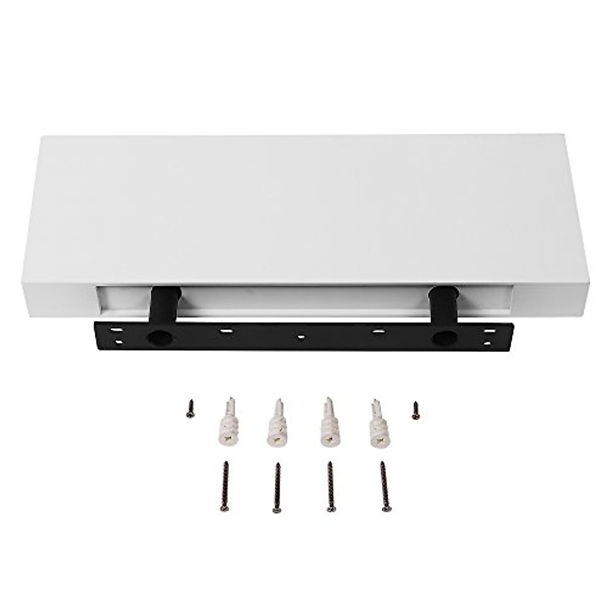 SONGMICS Wall Shelf 2-Set, Floating Shelf 15 Inches, Easy Install for Decorative Display Corner Invisible Bracket Support White ULWS14WT-2