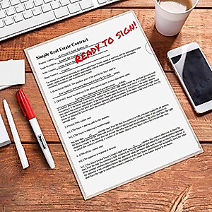 Dunwell Clear Plastic Project Sleeves (6 Pack), 8.5x11" Letter Size, Clear File Folders, L-Type Clear Document Folder, Transparent Folder, See Through Project Sleeves, Acid-Free Poly, Archival Quality